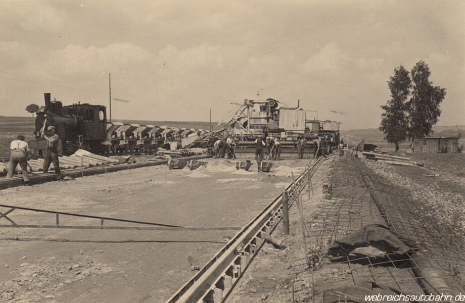 1934 - 1936 Bau der Strecke bei Gefrees - webreichsautobahn.de